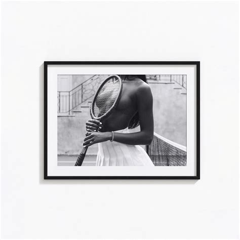 Tennis Girl Print Naked Tennis Girl Black And White Wall Art Etsy