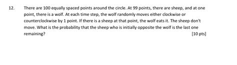 Solved 12 There Are 100 Equally Spaced Points Around The
