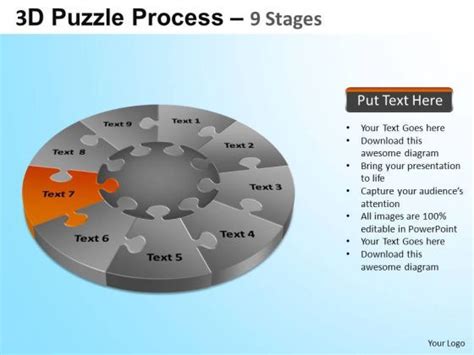 PowerPoint Template Editable Puzzle Segment Pie Chart Ppt Process