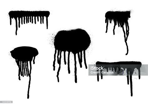 그래피티 스프레이 텍스처 세트 반점이있는 스프레이 페인트의 벡터 모양 0명에 대한 스톡 벡터 아트 및 기타 이미지 0명