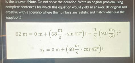 Solved I Note Do Not Solve The Equation Write An Original Chegg Com