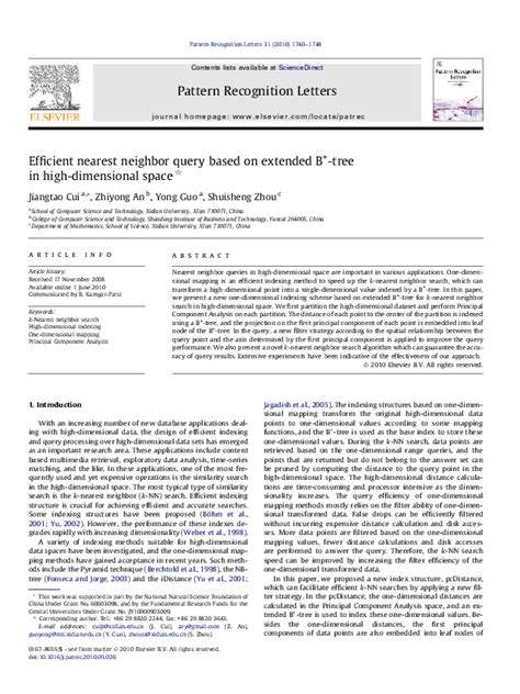 pdf efficient nearest neighbor query based on extended b tree in