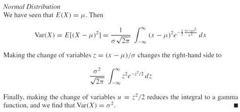 Self Study Derivation Of Variance Of Normal Distribution With Gamma