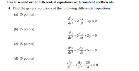 Solved Linear second order differential equations with | Chegg.com