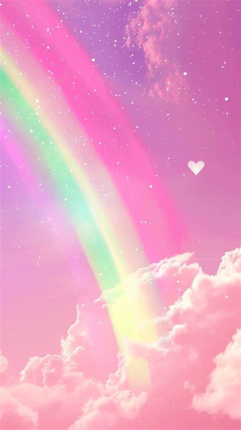 星空に映えるかわいい虹｜イラスト・フリー素材なら「シンテリ」