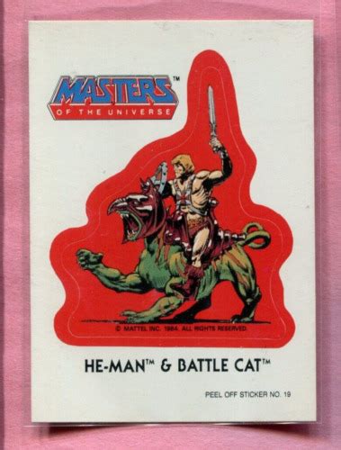 He Man Masters Of The Universe And Battle Cat 1984 Topps Sticker Card 19