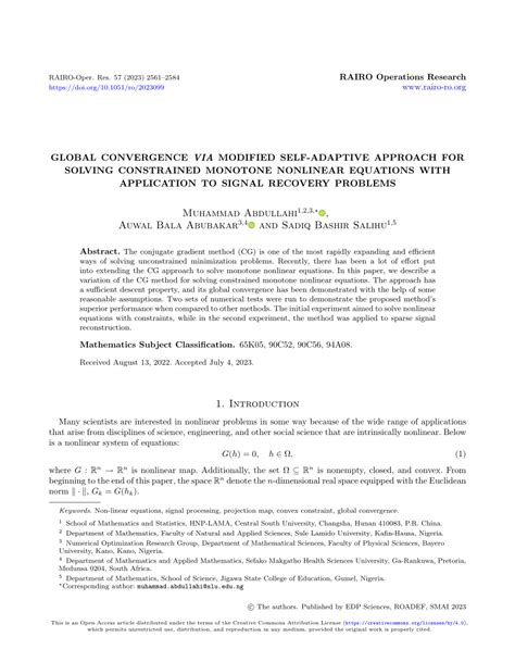 Pdf Global Convergence Via Modified Self Adaptive Approach For Solving Constrained Monotone