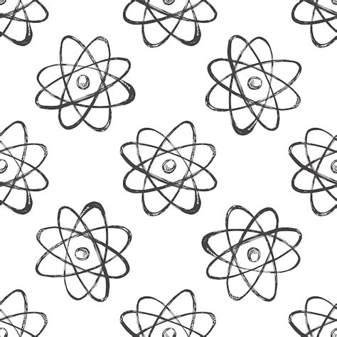 Premium Vector Detailed Retro Style Atomic Structure Seamless Pattern