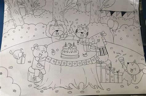 生日派对简笔画图片 生日派对简笔画图片大全 画趣文库（我爱生活）