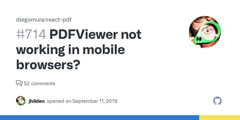 Pdfviewer Not Working In Mobile Browsers · Issue 714 · Diegomura