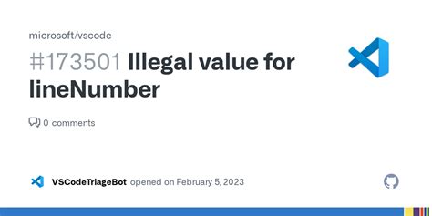 Illegal Value For Linenumber · Issue 173501 · Microsoftvscode · Github