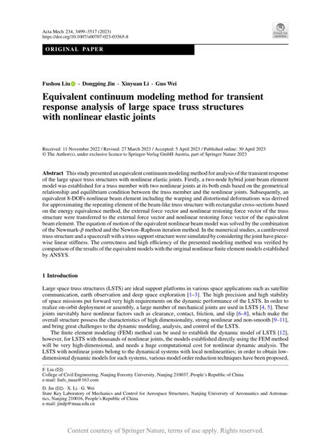 equivalent continuum modeling method for transient response analysis of