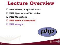 Lecture Intro To PHP Pdf Lecture Overview PHP When Why And What PHP Syntax And Variables