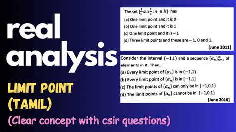 limit point of the sequence explanation in tamil based on csir