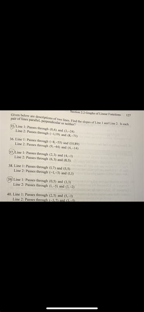 Solved Section Graphs Of Linear Functions Given Chegg