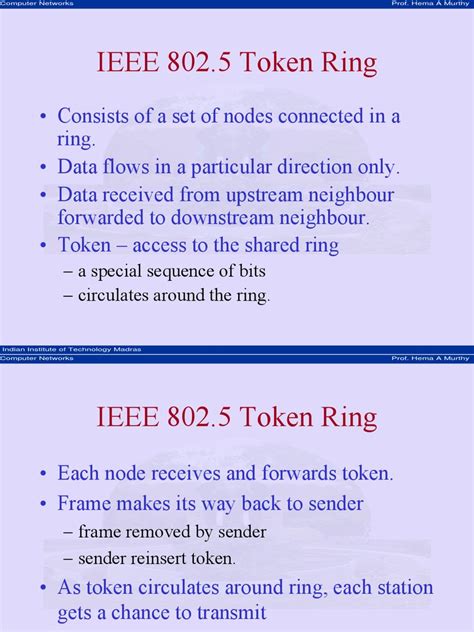 ieee 802 5 token ring a special sequence of bits circulates around