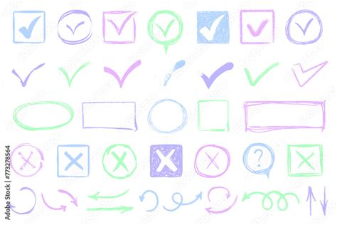 Check Signs Sketch Voting Agree Checklist Mark Or Examination Task List Doodle Check Marks