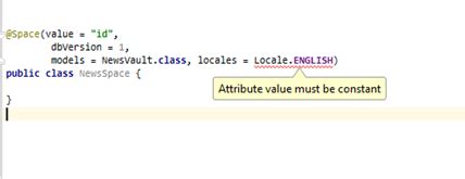 Java Attribute Value Must Be Constant Error Using Contentful Space