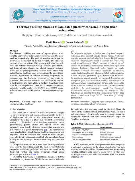 Thermal Buckling Analysis Of Laminated Plates With Variable Angle Fiber