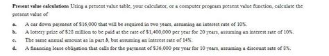Solved Present Value Calculations Using A Present Value Chegg