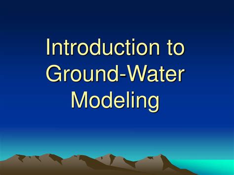 Ppt Sdsu Geol 651 Numerical Modeling Of Ground Water Flow