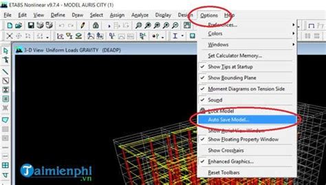 Cách Backup File Etabs Tự động Auto Save File Etabs