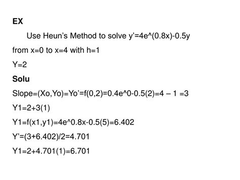 ppt improvements of euler s method heun s method powerpoint
