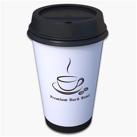 테이크 아웃 커피 컵 다크 로스트 화이트 디자인 3d 모델 49 Max Fbx Obj Free3d