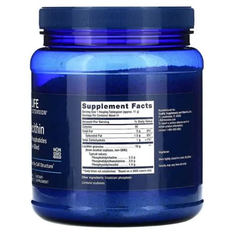 Life Extension Lecithin Lecithin Memory And Concentration 454g Low Price Check Reviews And