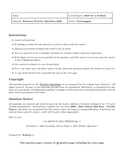Monthly Questions February E Math Pdf Acceleration Area