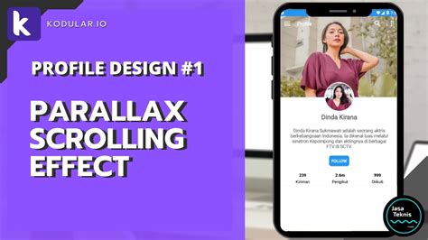 Profile Design With Parallax Scrolling Effect Profile Design Kodular By Jasa Teknis Youtube