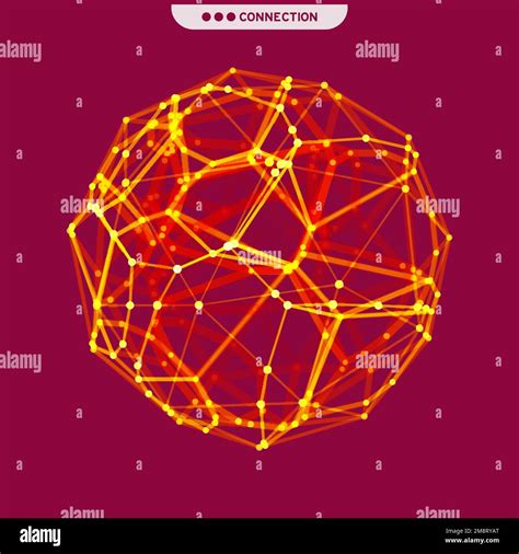 Sphere 3d Vector Wireframe Object Illustration With Connected Lines
