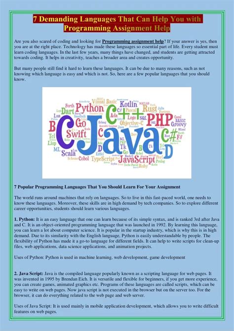 Ppt 7 Demanding Languages That Can Help You With Programming Assignment Help Powerpoint