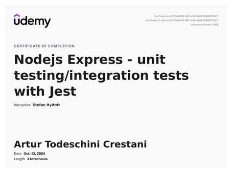 Gostaria De Compartilhar Que Recebi Uma Nova Certificação Nodejs Express Unit Testing