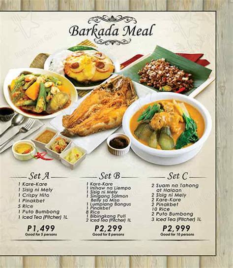 menu at mangan moa restaurant pasay g f main mall