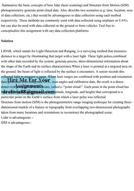 Summarize The Basic Concepts Of How Lidar Laser Scanning And Structpdf
