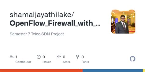 github shamaljayathilake openflow firewall with ddos semester 7