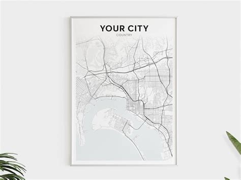 Custom City Map Personalized Map City Map Custom Map Print Etsy