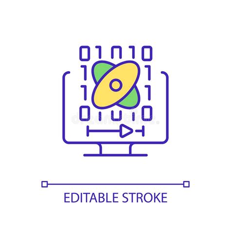 Science Data Mining Light And Dark Theme Rgb Color Pixel Perfect Icons Set Stock Vector