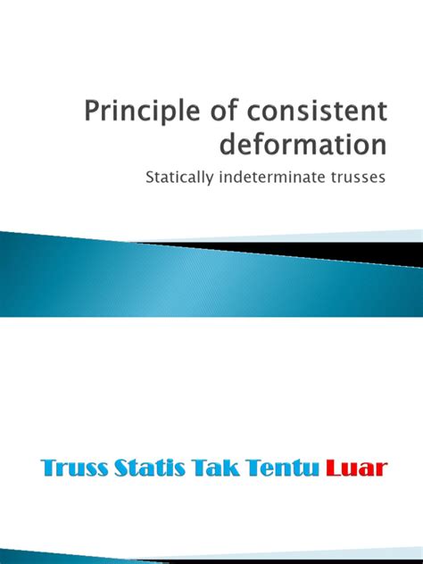4 Consistent Deformation Method For Statically Indeterminate Truss Pdf
