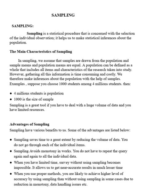 Sampling Docx Pdf Sampling Statistics Stratified Sampling