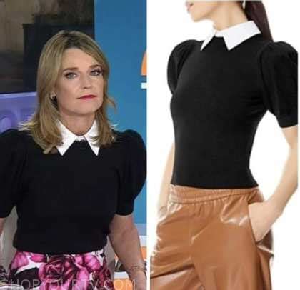 The Today Show January 2023 Savannah Guthries Black Collar Puff Sleeve Sweater Fashion