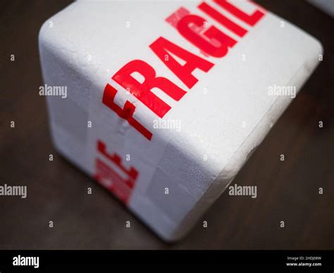 Package Fragile Styrofoam Packages Packing Fragiles Stock Photo Alamy