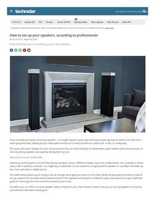How To Set Up Your Speakers According To Professionals PDF