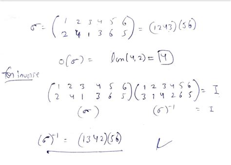 how to take out inverse of permutation also explain how to write