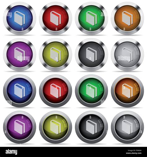 Set Of Book Glossy Web Buttons Arranged Layer Structure Stock Vector Image And Art Alamy