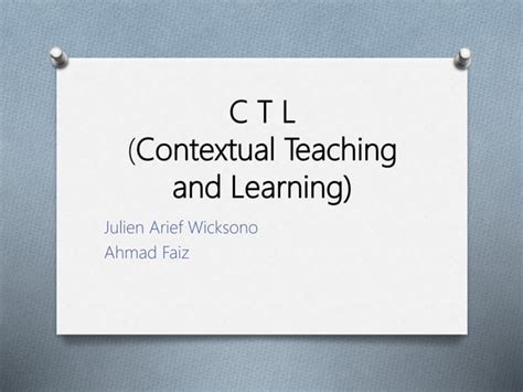 Contextual Teaching And Learning Pptx Educational Assessment Education