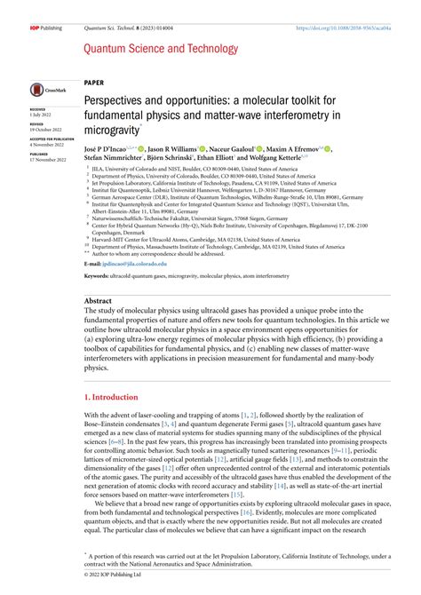 Perspectives And Opportunities A Molecular Toolkit For Fundamental Physics And Matter Wave