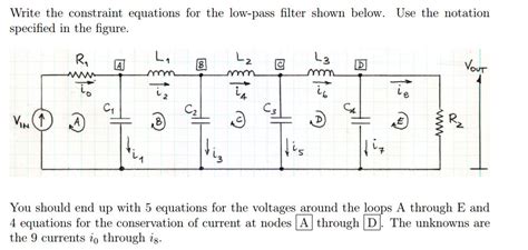 solved write the constraint equations for the low pass