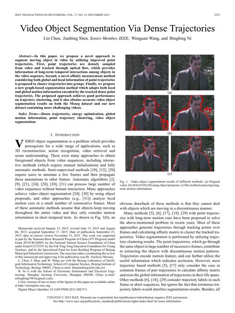 Pdf Video Object Segmentation Via Dense Trajectories